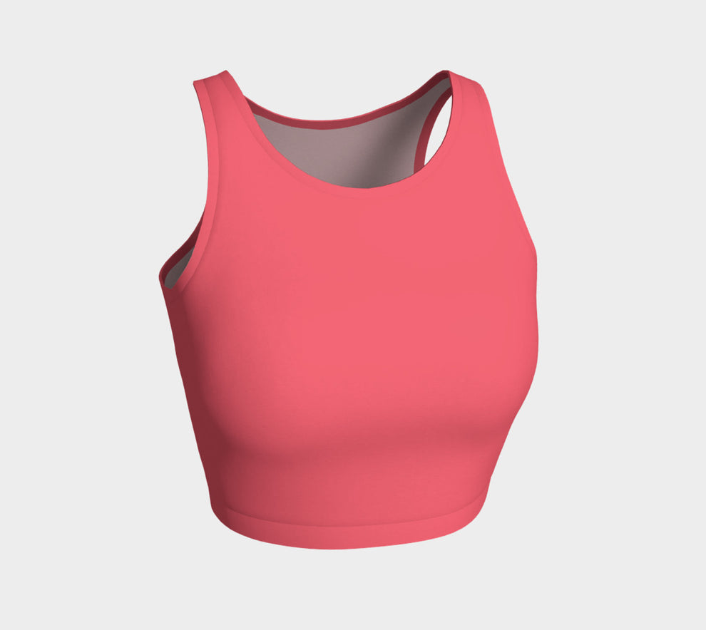 Solid Athletic Crop Top - Coral – SummerTies